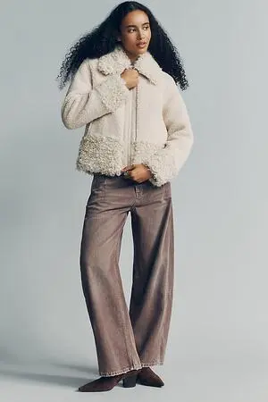 Maeve Mixed Faux Fur Jacket - Ivory
