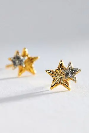 Anthropologie Double Star Post Earrgs
