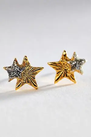 Anthropologie Double Star Post Earrgs