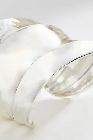 Anthropologie Ridged Cuff Bracelet - Silver