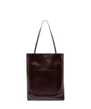 Phoebe Philo Paper Tote Leather Shoulder Bag - Brown