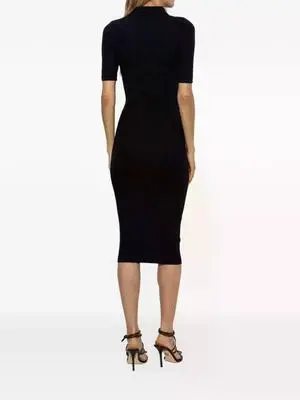 Dsquared2 Ribbed-knit Polo-collar Midi Dress