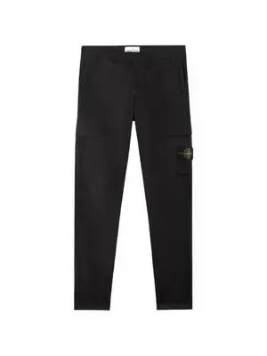 Stone Island 3100031 Stretch Organic Cotton Twill Cargo Trousers - Black