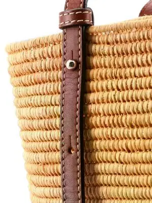 Loewe Square Basket Woven Raffia Small Tote Bag