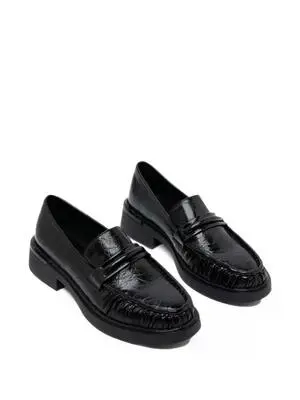 TWENTY FOURHAITCH Crinkled-effect Penny-slot Loafers