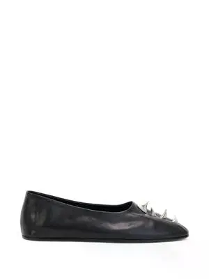 THE EROSE Thorn-embellished Leather Ballet Flats