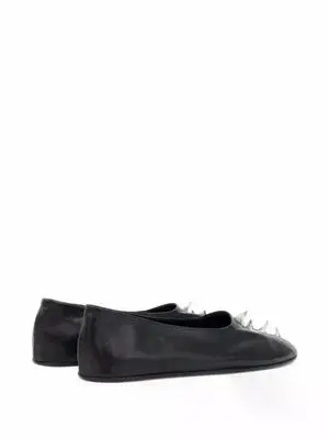 THE EROSE Thorn-embellished Leather Ballet Flats