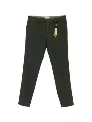 MANUEL RITZ Milano Micro-pattern Slim-fit Trousers - Green