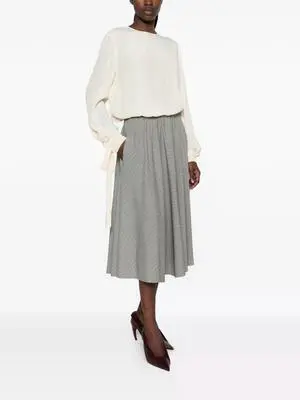 Alberta Ferretti Check-print Pleated Skirt