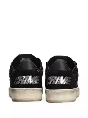 CRIME LONDON Chelsea Stud-embellished Leather Sneakers