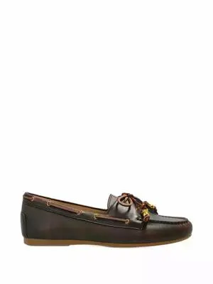 Michael Kors Fallon Polished Leather Moccasins - Brown