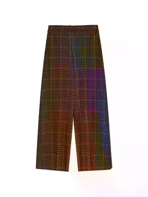 Max Mara Memiro Check-pattern Wide-leg Trousers - Brown