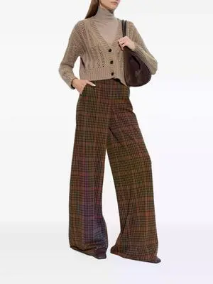 Max Mara Memiro Check-pattern Wide-leg Trousers