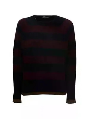 BEYOU Striped Cashmere Sweater - Blue