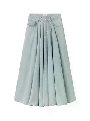 AGOLDE Otto Pleated Denim Maxi Skirt - Blue