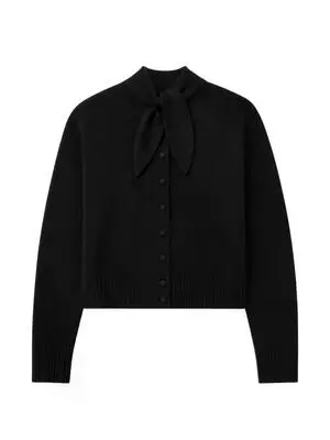 Chinti & Parker Tie-neck Button-up Cardigan - Black