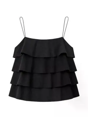 IRO PARIS Noise Ruffled Spaghetti-strap Top - Black