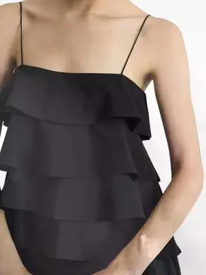 IRO PARIS Noise Ruffled Spaghetti-strap Top