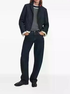Rag & Bone Pinstripe-pattern Cropped Blazer - Blue