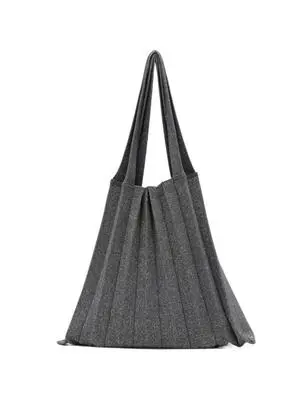 PLEATSMAMA Pleated Glitter Shoulder Bag - Grey