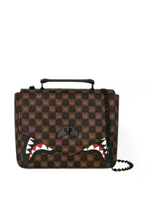 SPRAYGROUND Sharks In Paris Check-pattern Shark-mouth Shoulder Bag