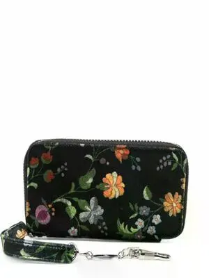 VIVIENNE WESTWOOD Square Floral-print Coin Case - Black