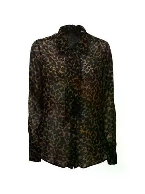ROBERT FRIEDMAN Kitta Leopard-print Pussy-bow Blouse - Brown