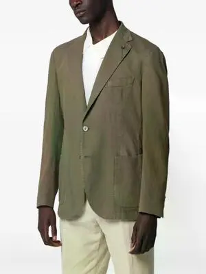 SANTANIELLO Notched-lapel Single-breasted Jacket - Green