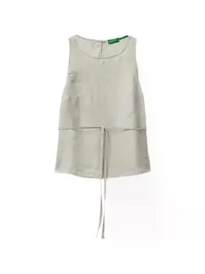 BENETTON Belted Sleeveless Top - Neutrals