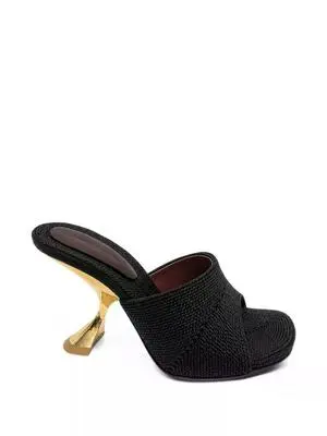 Amina Muaddi Taylor Woven Raffia Sandals - Brown