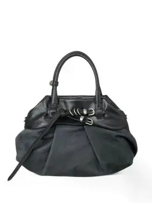MARGESHERWOOD Buckled Layered Leather Tote Bag - Black