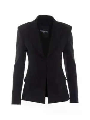 Patrizia Pepe Peak-lapel Corset-waist Blazer - Black