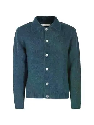 SUNFLOWER Button-up Collared Cardigan - Blue