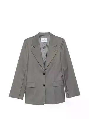 MANUEL RITZ Logo-pin Belted Blazer - Grey