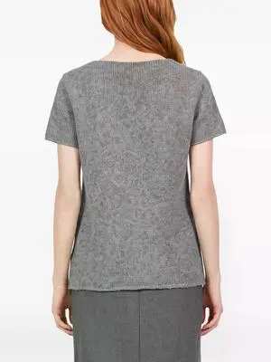 R2W Ribbed Short-sleeve Sweater