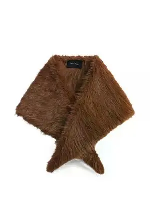 Simone Rocha Embellished Faux-fur Neckerchief - Brown