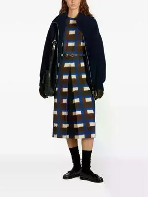 SLOWEAR Graphic-print Belted Midi Dress