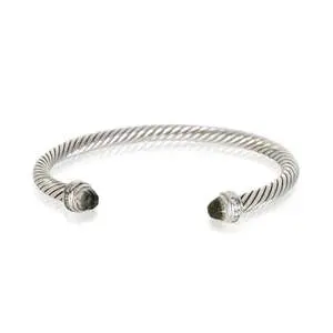 David Yurman Sterling Silver Prasiolite And Diamond Cable Classic Bracelet - Sterling_silver