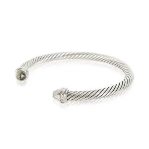 David Yurman Sterling Silver Prasiolite And Diamond Cable Classic Bracelet