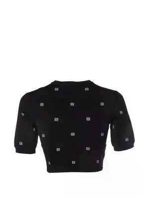 Givenchy Logo Jacquard Knit Crop Top