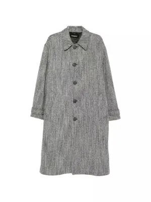 Dolce & Gabbana Herringbone-weave Single-breasted Overcoat