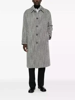 Dolce & Gabbana Herringbone-weave Single-breasted Overcoat