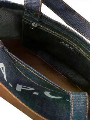 A.p.c. Axel Logo-printed Leather-trimmed Tote Bag