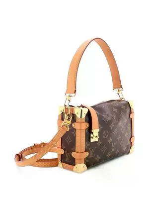 LOUIS VUITTON Side Trunk Handbag Monogram Canvas Mm Satchel - Brown