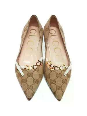Gucci Gg Canvas Bow Ballet Flats