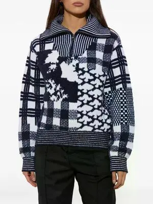 Loewe X Cosima Von Bonin Zip-up Sweater In Wool - Blue