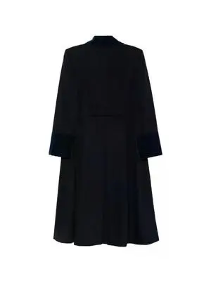 Blumarine 1990s Double-breasted Velvet-trim Coat - Blue