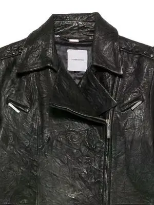 Costume National 2000s Crinkled-finish Biker Jacket