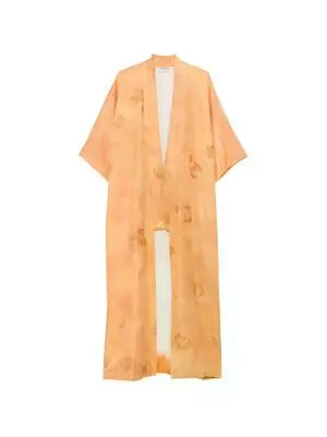 A.N.G.E.L.O. VINTAGE CULT 1970s Floral-print Kimono Dress - Orange