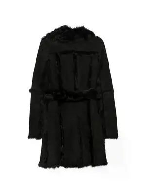 A.N.G.E.L.O. VINTAGE CULT 2000s Belted Shearling Coat - Black